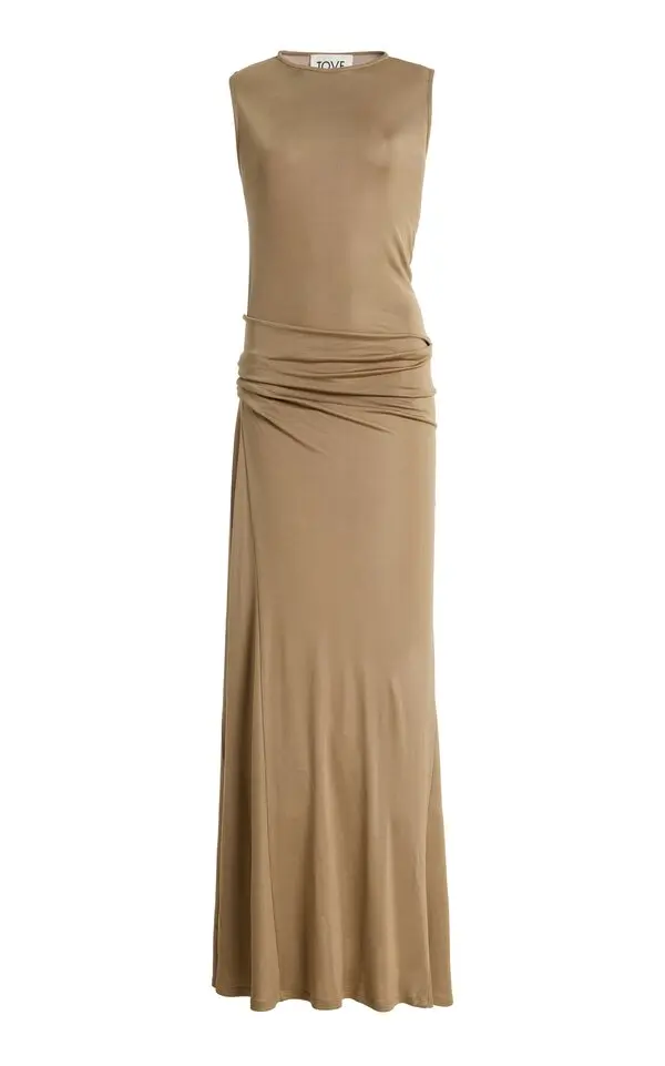 Tove Lelani Draped Knit Maxi Dress - Bronze