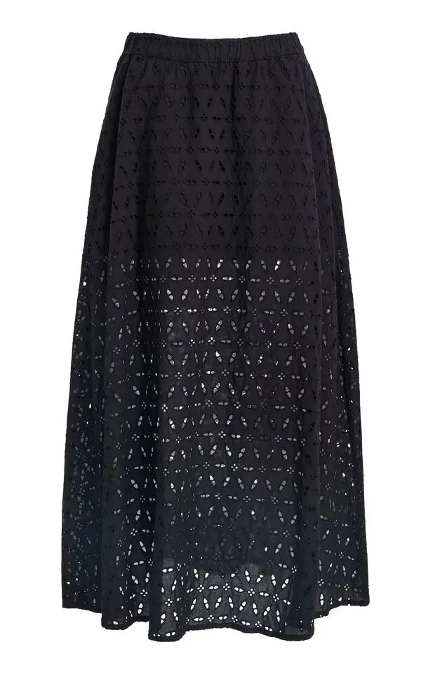 FAVORITE DAUGHTER Cotton Midi Skirt With Cutouts