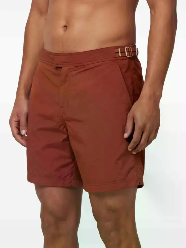 Zegna Buckle Fastening Swim Shorts - Brown