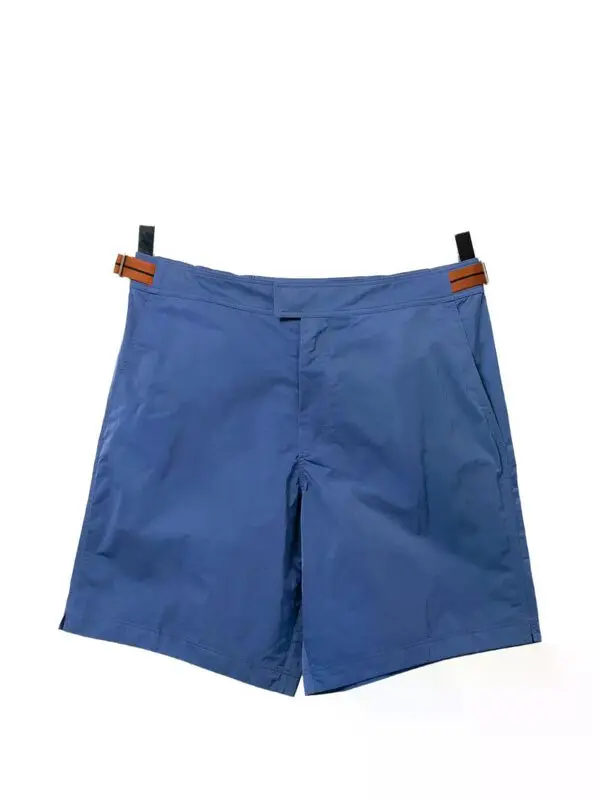 Zegna Buckle-fastening Swim Shorts - Blue