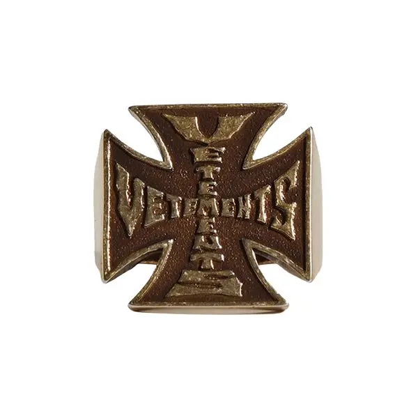 Vetements Biker Cross Logo Ring - Gold