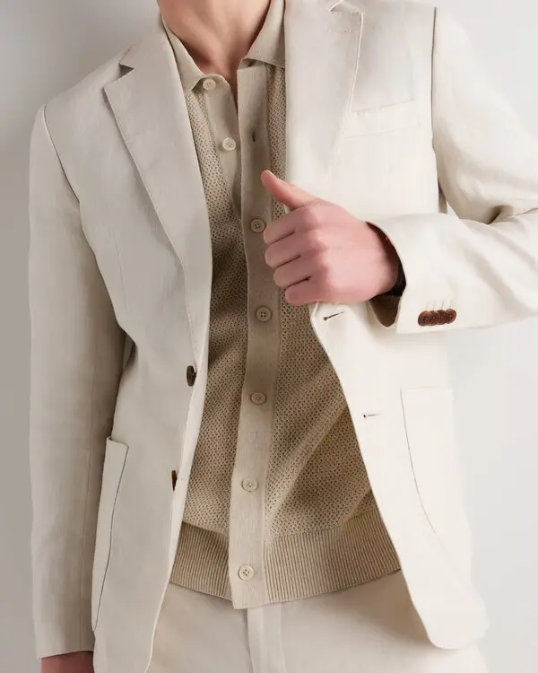 Quince 100% European Linen Tailored Blazer - Sand