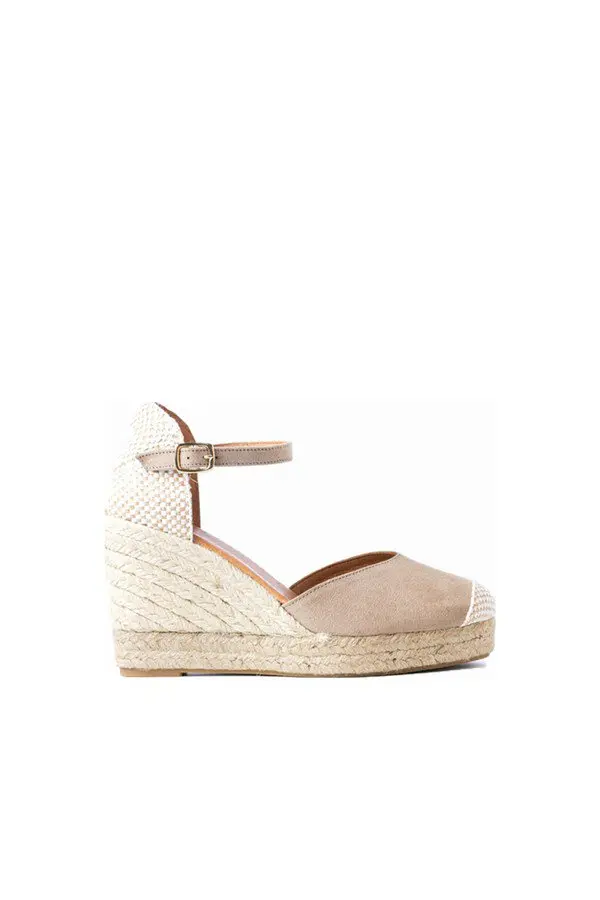MENINA STEP Jimena High Strap Wedges - Natural