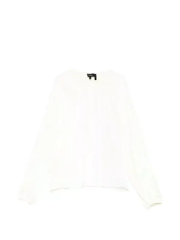 Theory Pleated Long-sleeve Top
