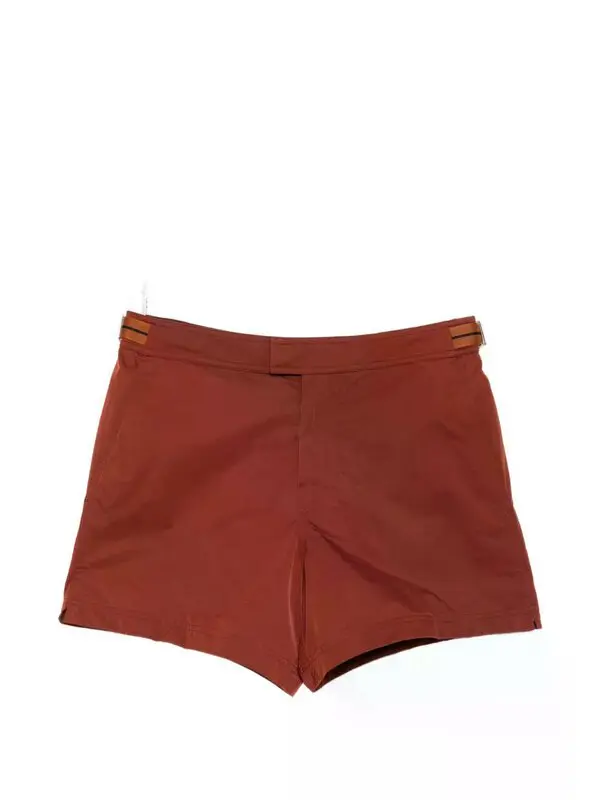 Zegna Buckle-fastening Swim Shorts - Brown