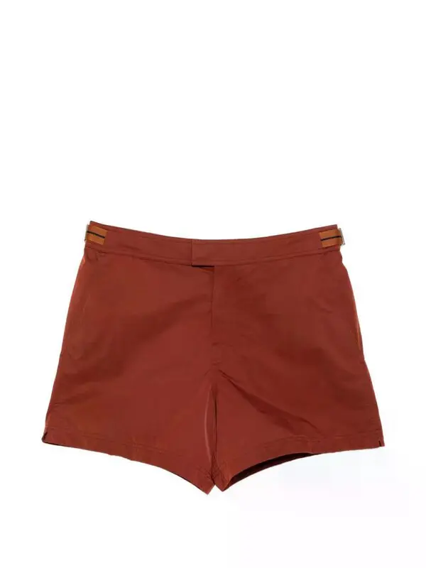 Zegna Buckle-fastening Swim Shorts - Brown