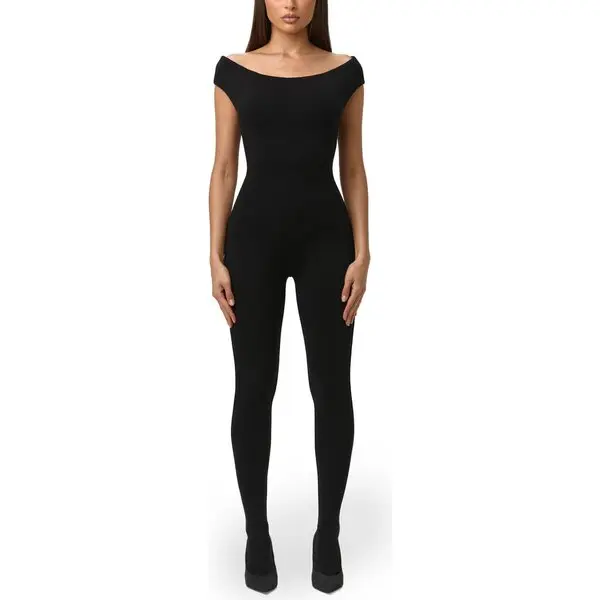 Naked Wardrobe Off-the-shoulder Jumpsuit - Black