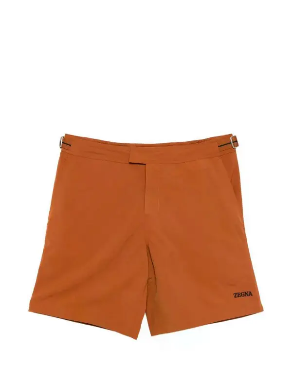 Zegna Buckle-fastening Swim Shorts - Brown