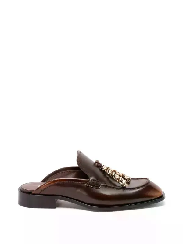 Loewe Chain-embellished Mule Loafers - Brown