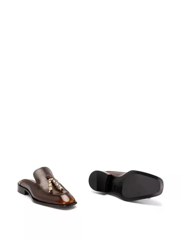 Loewe Chain-embellished Mule Loafers - Brown