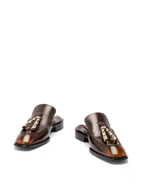 Loewe Chain-embellished Mule Loafers - Brown