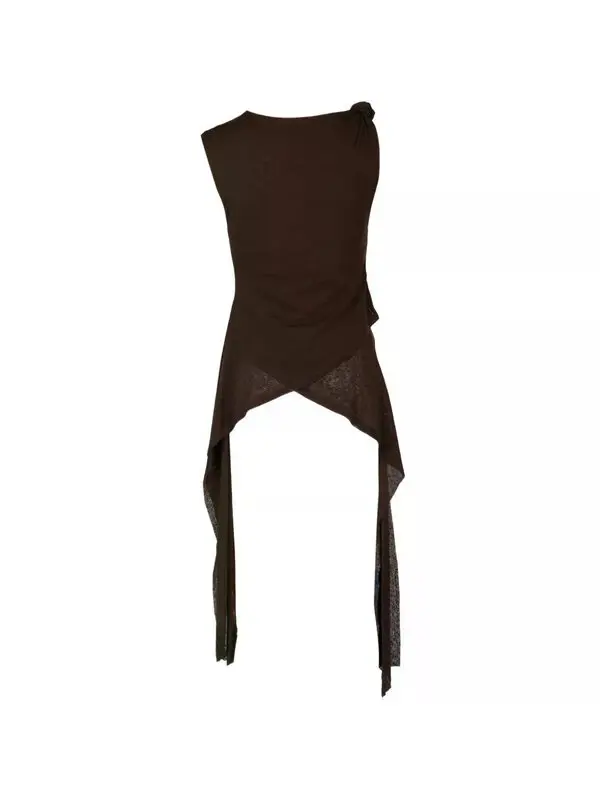 GANNI Knot-detail Marl-mesh Tank Top