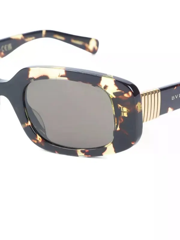 BVLGARI Tubogas Rectangle-frame Sunglasses - Brown