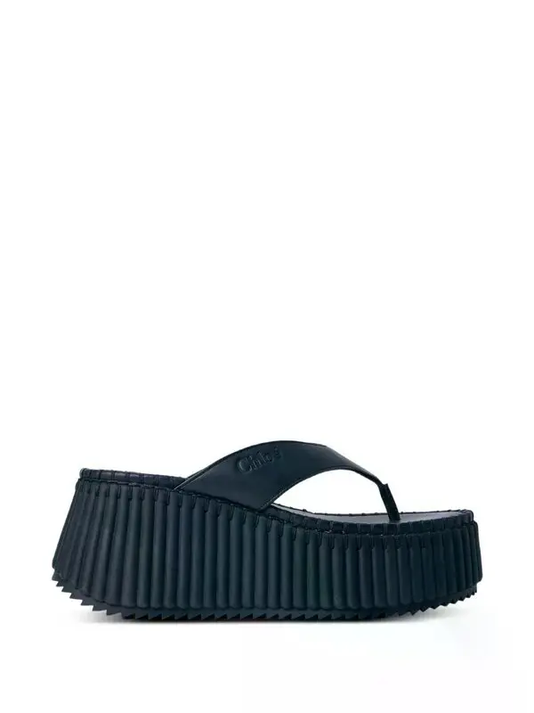 Chloé Platform Ridged-sole Sandals - Black