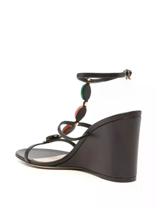 GIANVITO ROSSI Shanti Stone-embellished Wedge Sandals