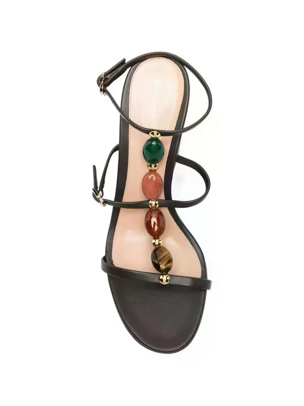 GIANVITO ROSSI Shanti Stone-embellished Wedge Sandals