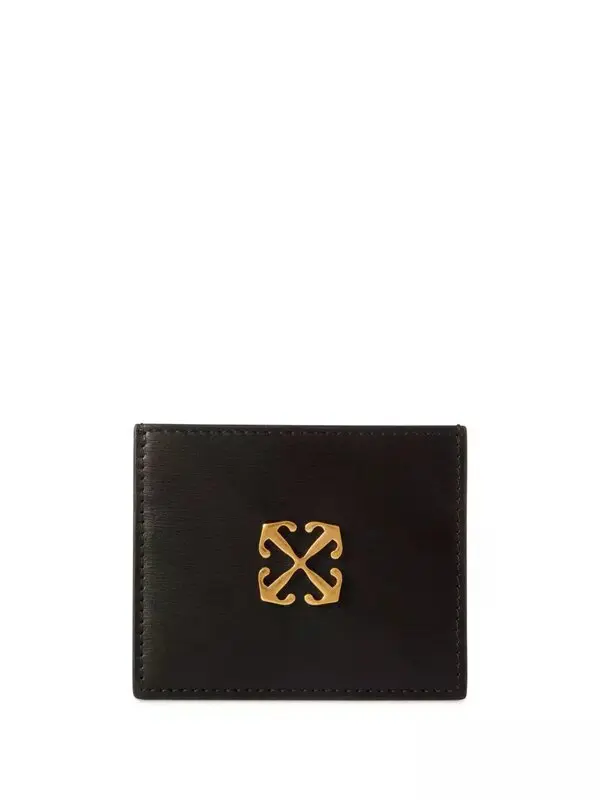 Off-White Jitney Leather Card Holder - Black