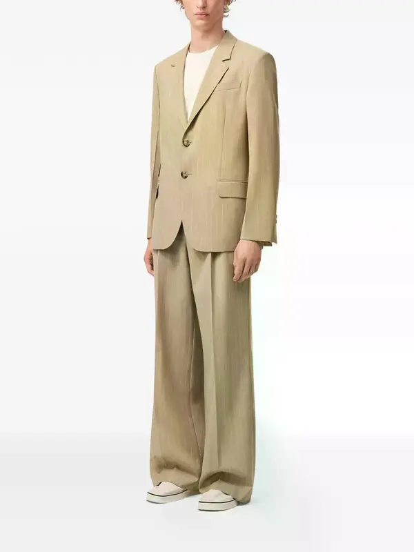 AMI Paris Striped Single-breasted Jacket - Neutrals