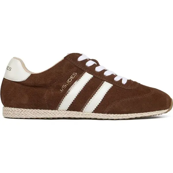 J/SLIDES NYC Pacey Suede Espadrille Sneaker - Chestnut