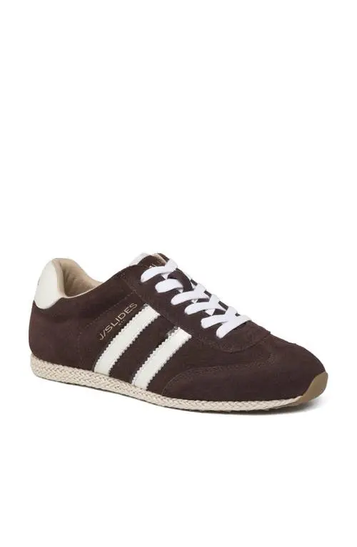 J/SLIDES NYC Pacey Suede Espadrille Sneaker - Chocolate