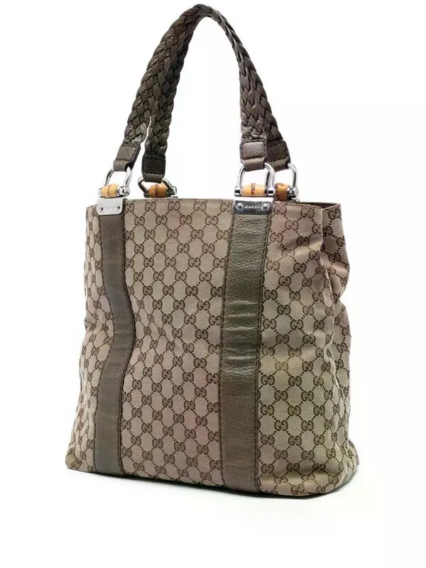 Gucci Large Gg Canvas Bamboo Libeccio Tote