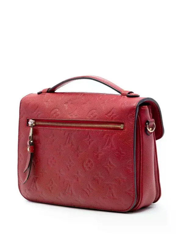 LOUIS VUITTON 2017 Monogram Empreinte Pochette Metis Satchel - Red