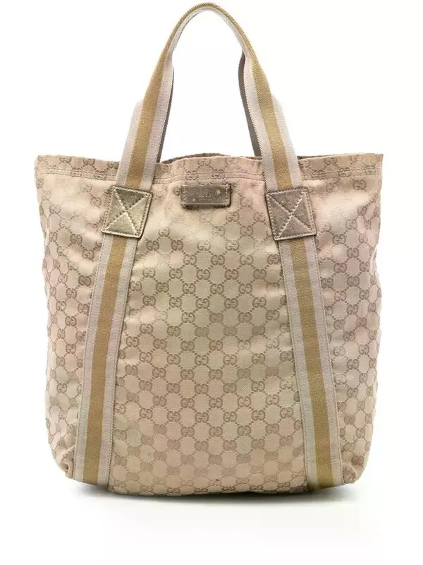 Gucci 2016-2026 Gg Canvas Web Tote Bag - Neutrals