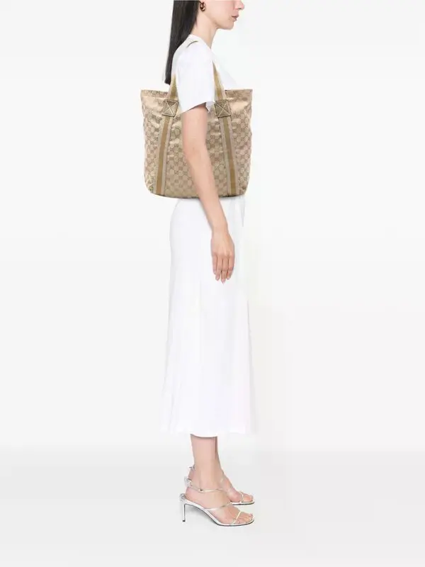 Gucci 2016-2026 Gg Canvas Web Tote Bag - Neutrals