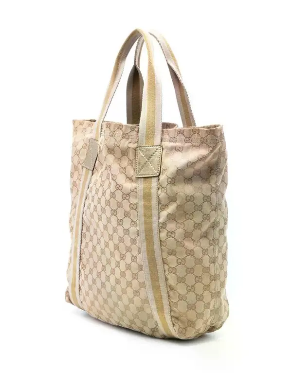Gucci 2016-2026 Gg Canvas Web Tote Bag - Neutrals