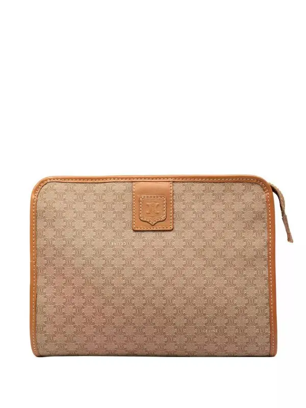 Celine 2008 Macadam Coated Canvas Clutch