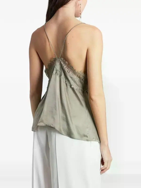 IRO PARIS Lace-trim Silk Top