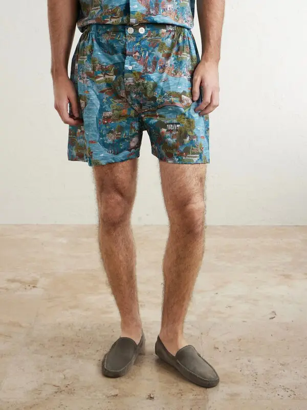 Derek Rose Ledbury 100 Printed Cotton Pyjama Set