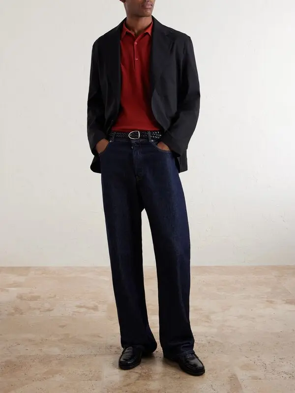 John Smedley Roth Sea Island Cotton Polo Shirt - Red