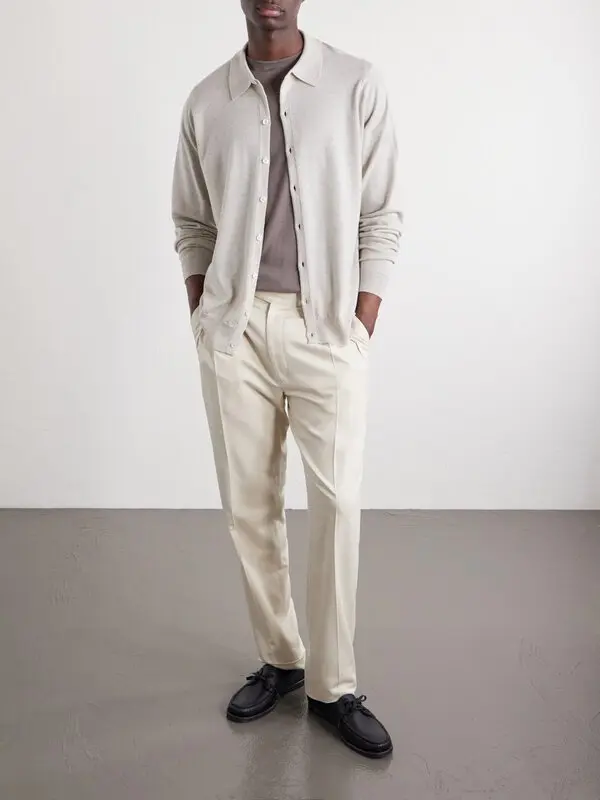 John Smedley Tibor Merino Wool Cardigan - Gray
