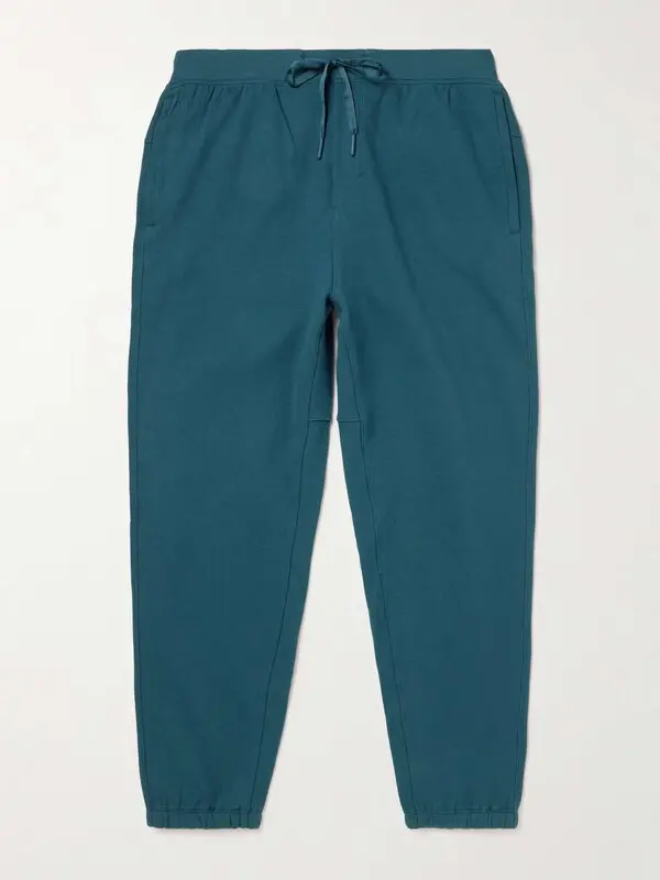 Lululemon Steady State Slim-fit Tapered Cotton-blend Jersey Sweatpants - Blue