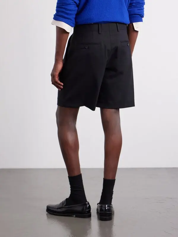 Mr P. Wide-leg Pleated Wool Shorts