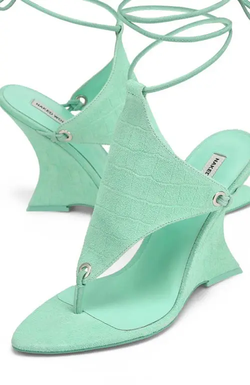 NAKED WOLFE Rampage Wedge Sandals - Mint