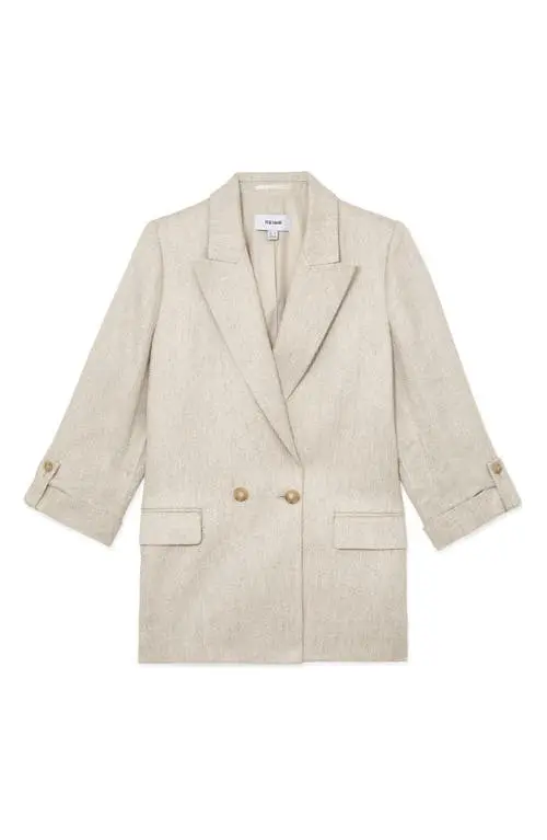 REISS Double-breasted Linen-blend Blazer