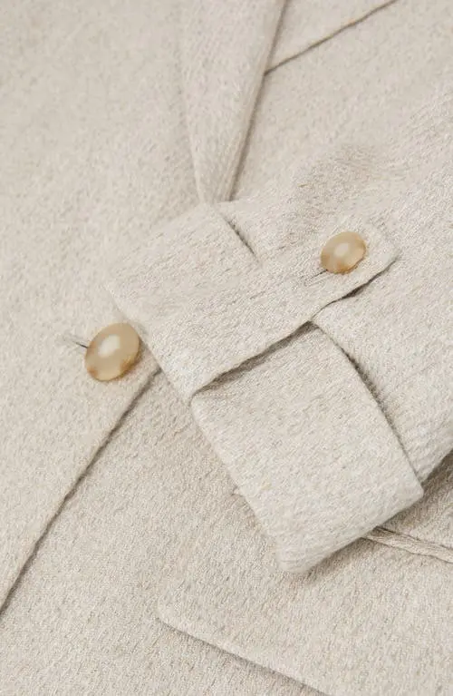 REISS Double-breasted Linen-blend Blazer
