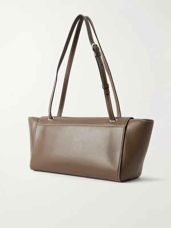 Savette Symmetry Trapeze Leather Shoulder Bag - Green