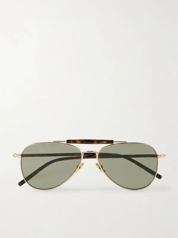 Saint Laurent Sl 864 Aviator-style Sunglasses - Gold