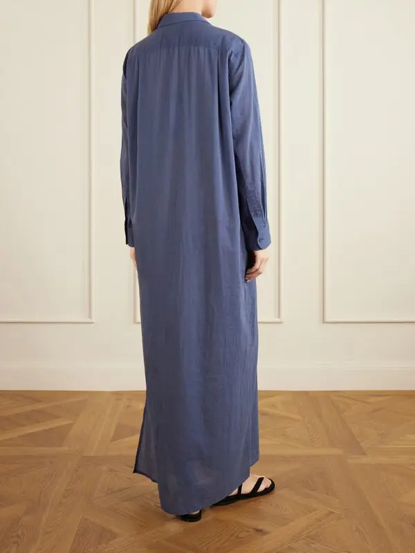 NILI LOTAN Mina Cotton-voile Midi Dress - Blue