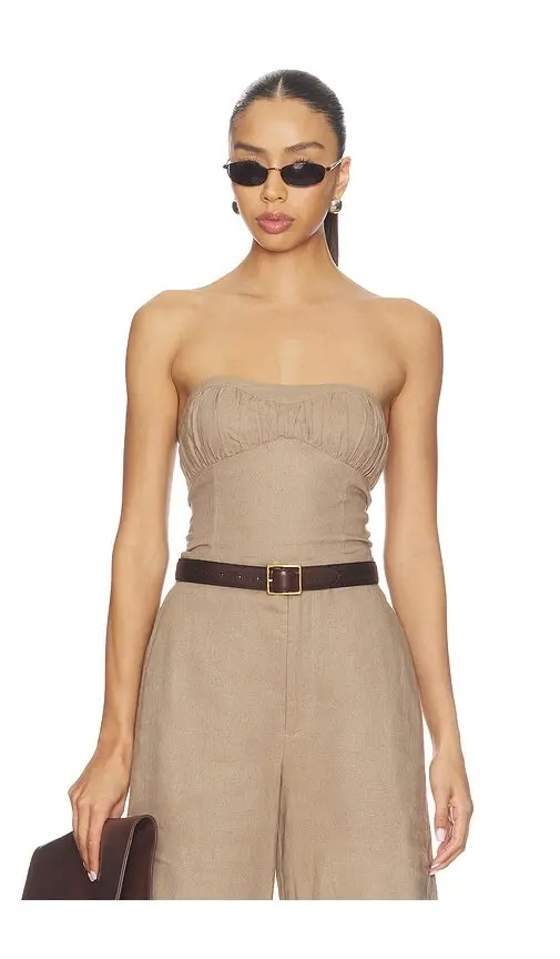 ELODIE THE LABEL Mavi Strapless Top