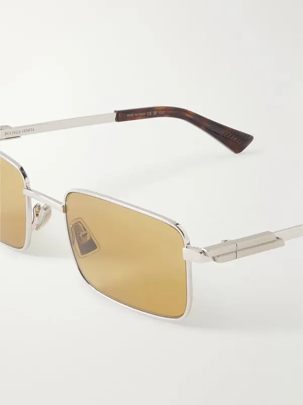 Bottega Veneta Square-frame Metal Sunglasses
