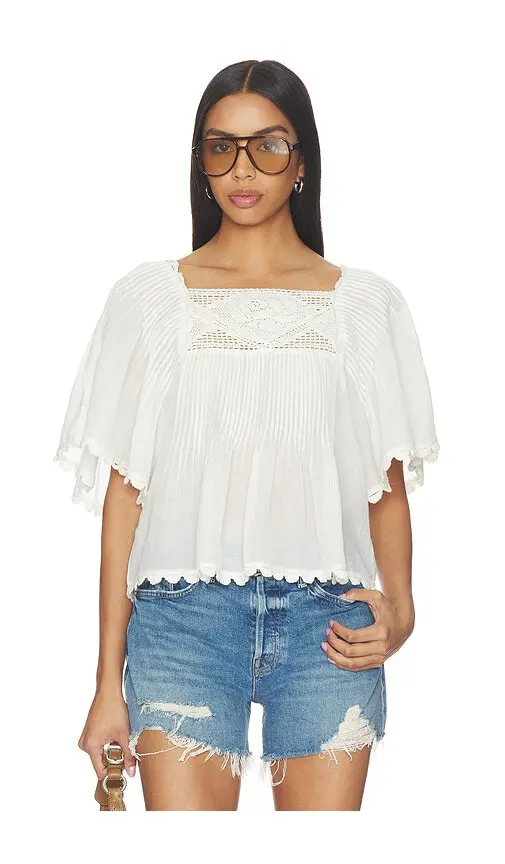 Saylor X Eula Top With Crochet Detail