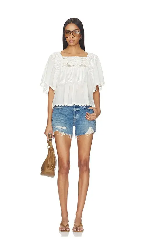 Saylor X Eula Top With Crochet Detail