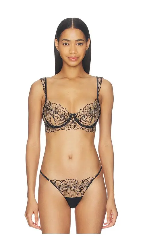 Bluebella Amarosa Wired Bra In Black - Black & Sheer