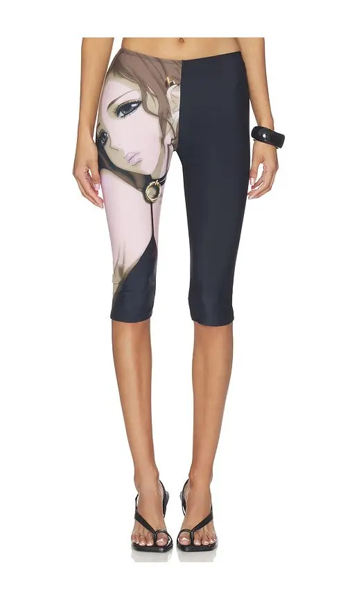 1XBLUE Anime Print Capri Leggings
