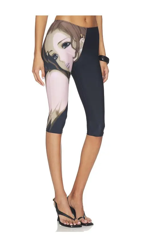 1XBLUE Anime Print Capri Leggings