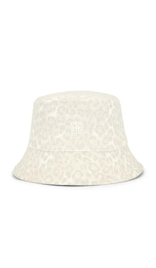 ANINE BING Nicks Bucket Hat - Washed White Leopard